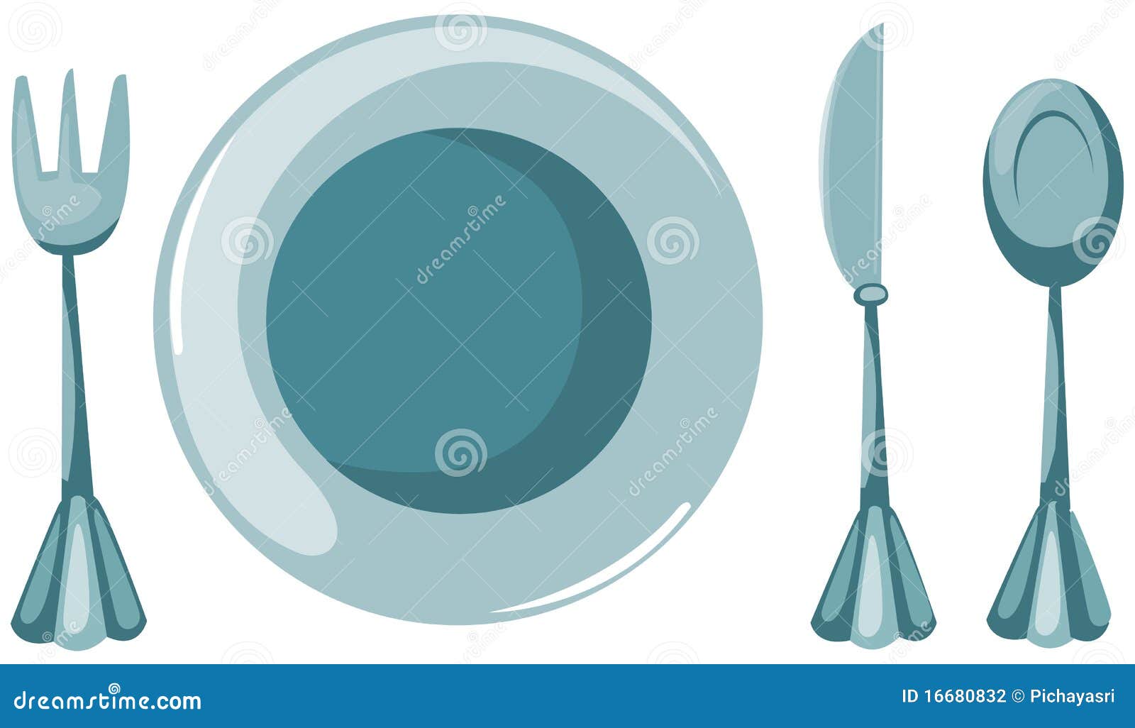 Empty Plate with Fork and Spoon and Knife Stock Vector - Illustration ... Empty Plate with Fork and Spoon and Knife Stock Vector - Illustration ...