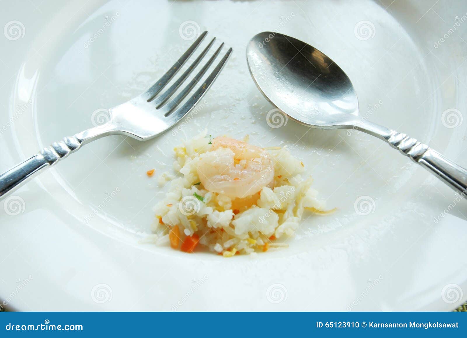 Almost Empty Plate of Fried Rice Eaten Stock Photo - Image of nutrient ...