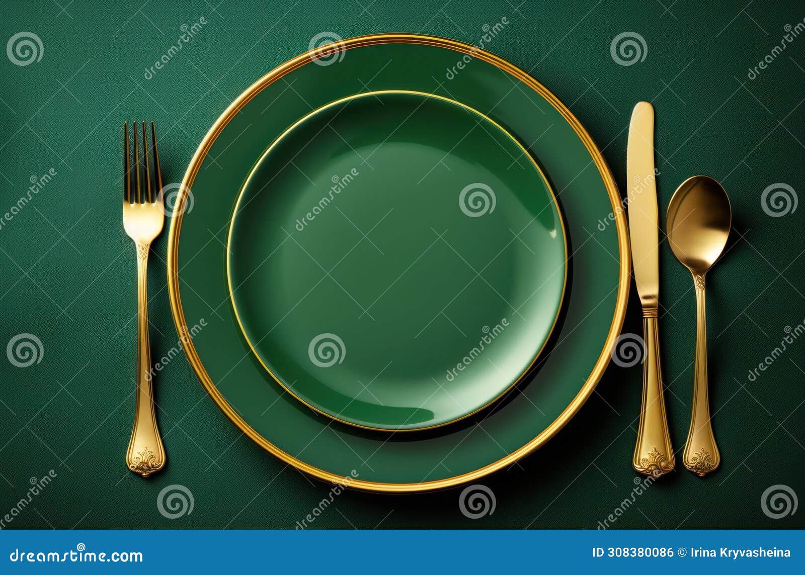 An Empty Plate with a Full Set of Table Settings Stock Photo - Image of ...