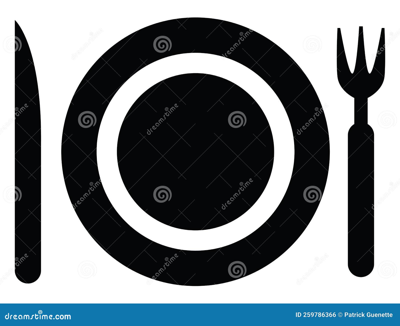 Empty plate, icon stock vector. Illustration of clean - 259786366