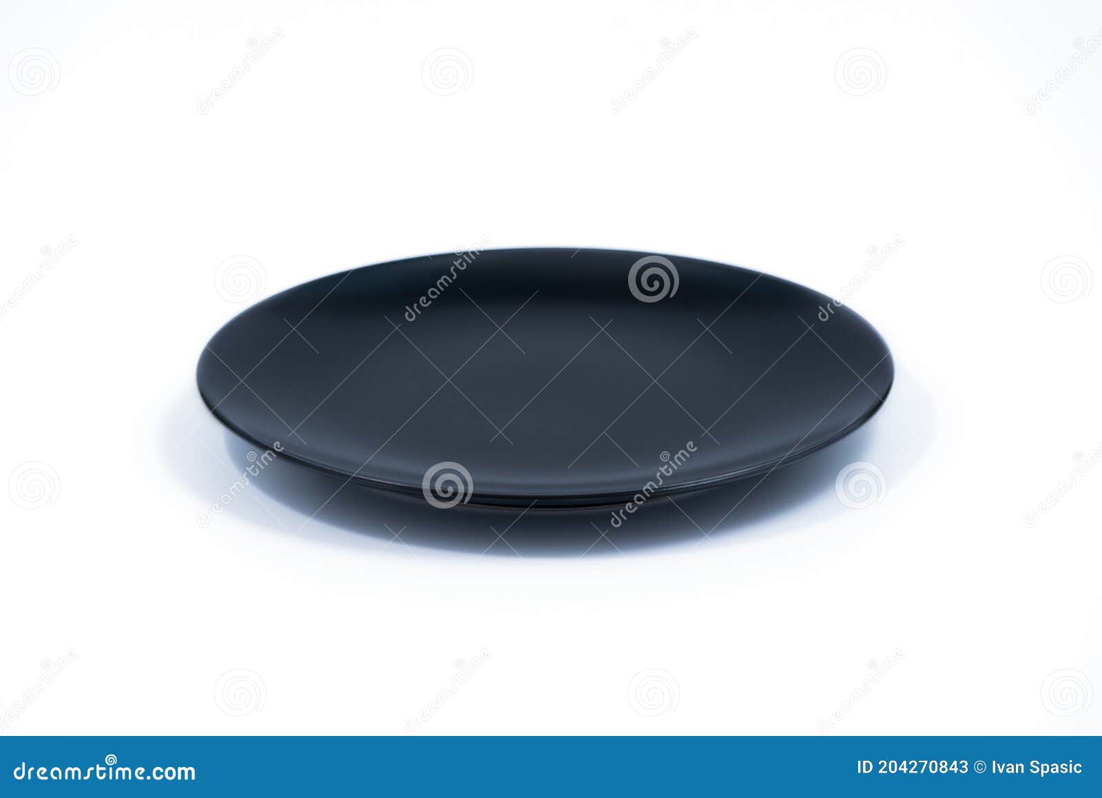 Empty Plate Isolated on White Background Side View Stock Image - Image ...