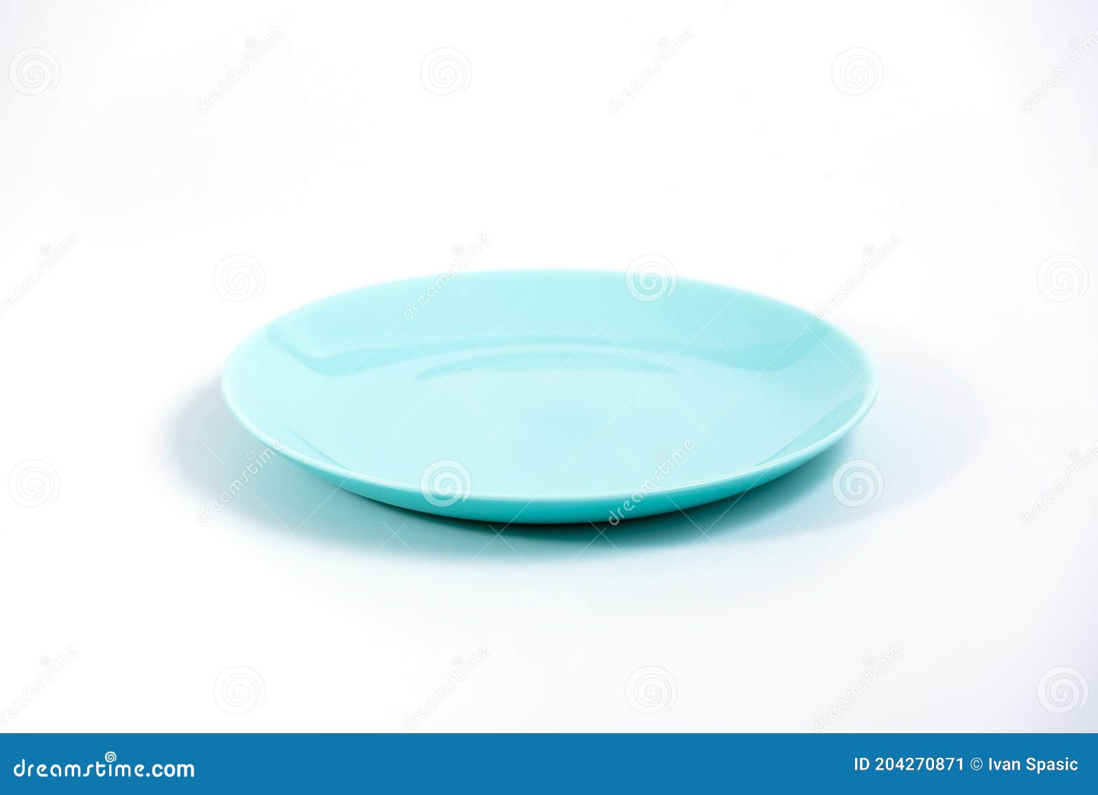 Empty Plate Isolated on White Background Side View Stock Image - Image ...