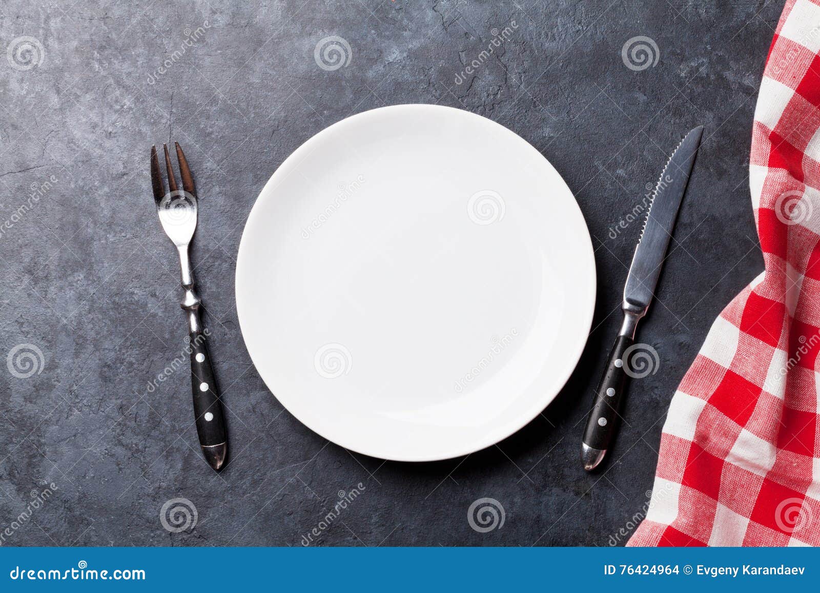 Empty Plate and Kitchen Towel Stock Photo - Image of copyspace, dinner ...