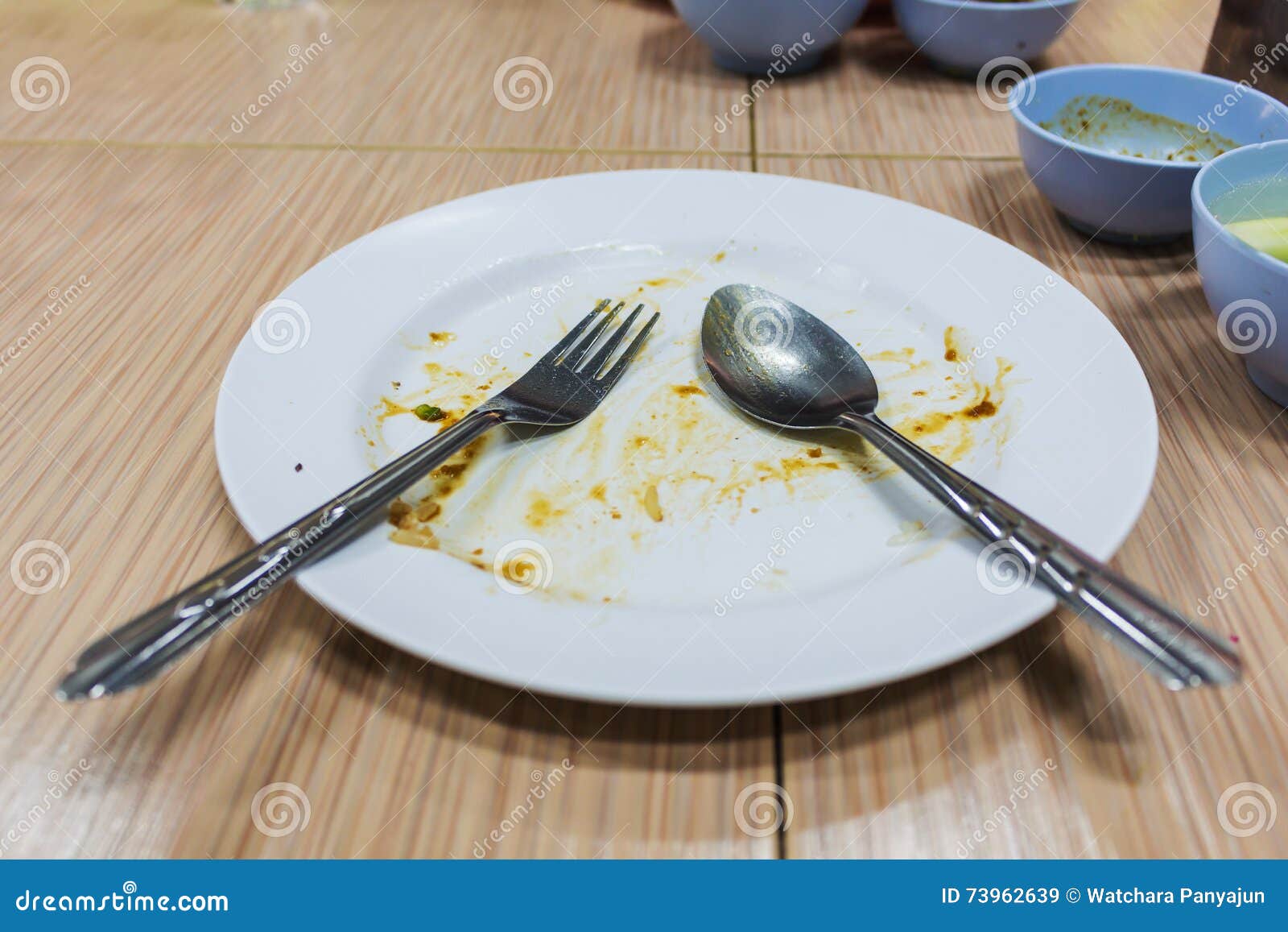 Empty plate left after stock image. Image of crockery - 73962639