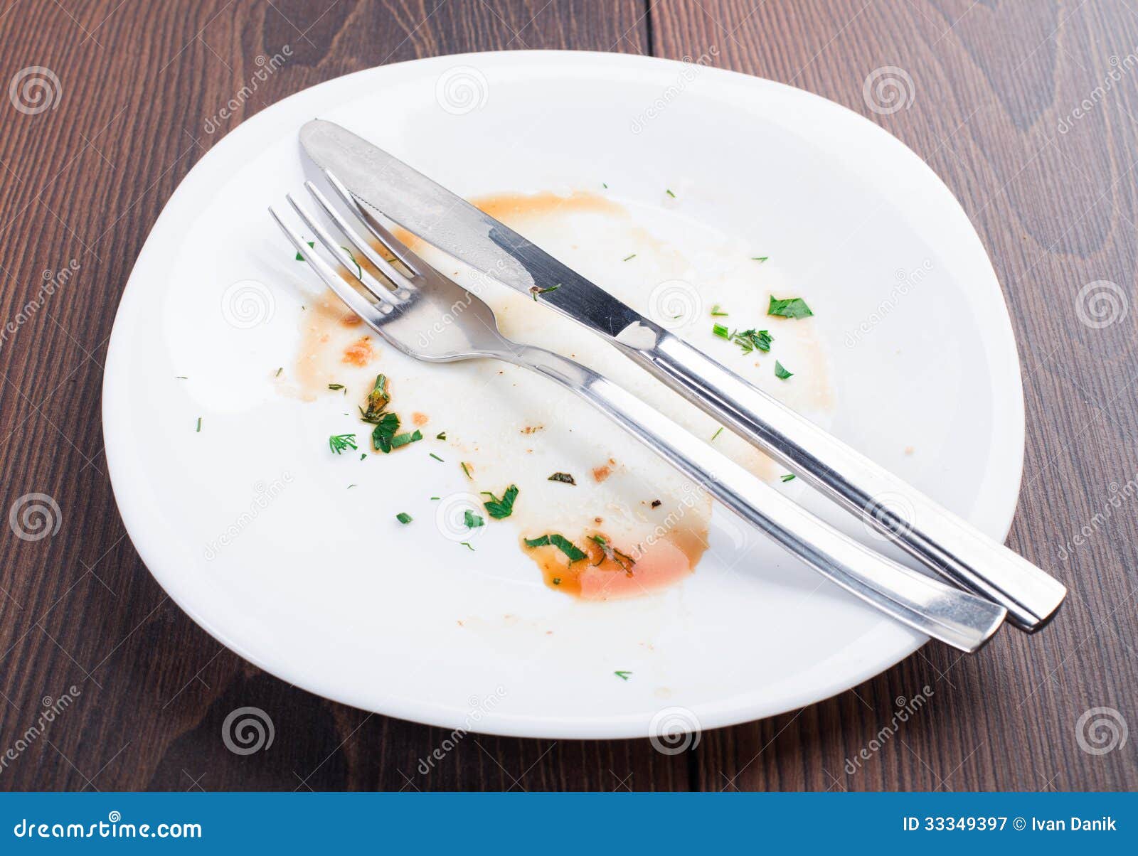 Empty Plate Left after Dinner Stock Image - Image of cutlery, cleaning ...