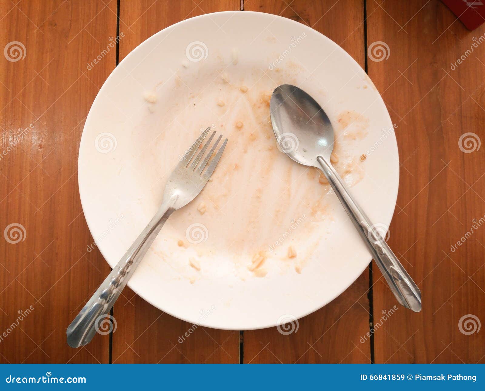 Empty Plate Left after Lunch Stock Image - Image of empty, view: 66841859