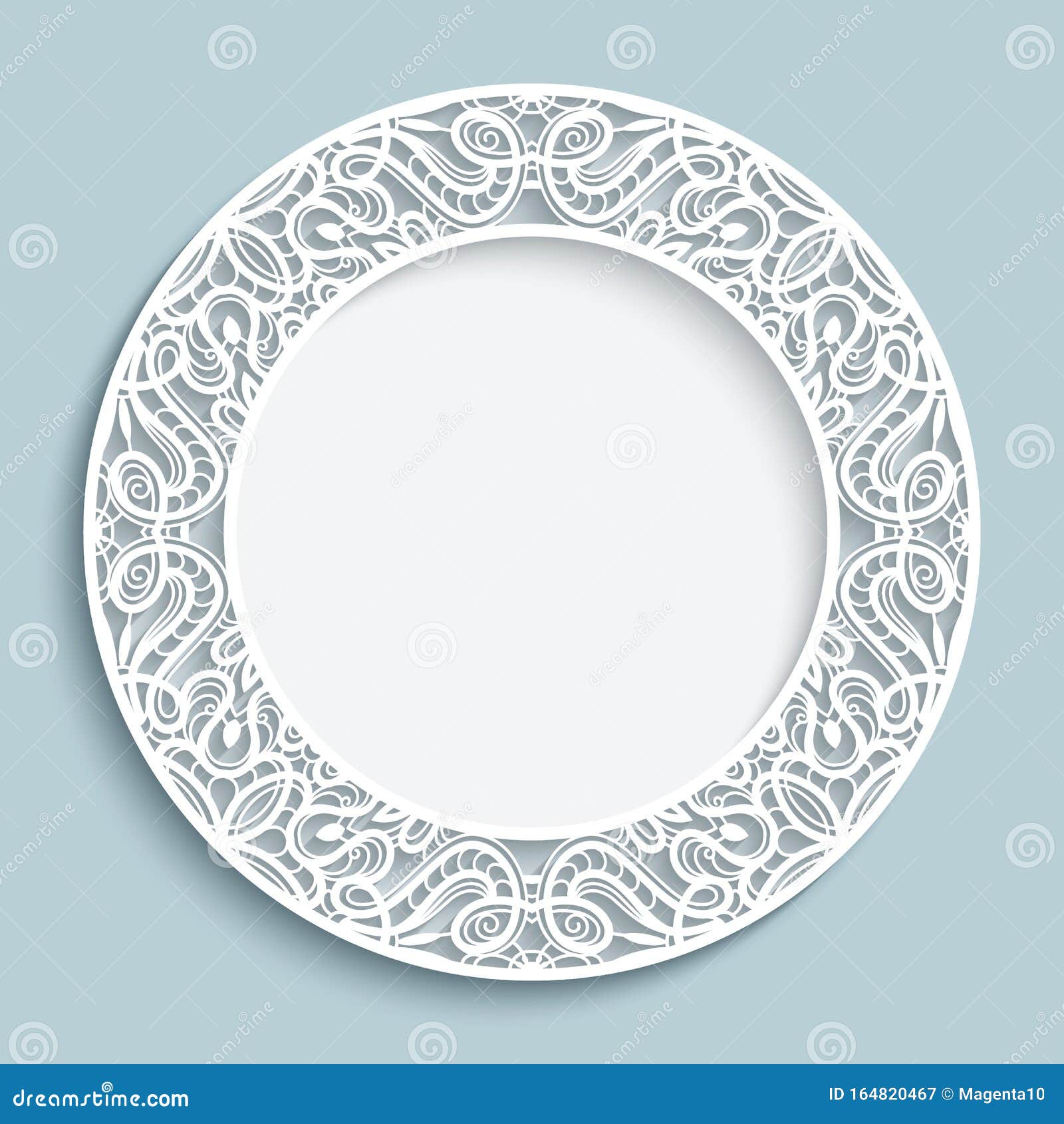Empty Plate with Ornamental Border Stock Vector - Illustration of ...