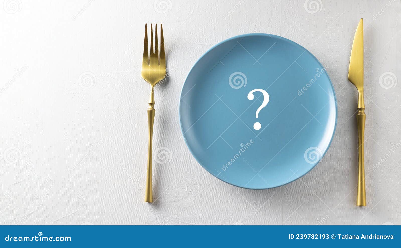 Empty Plate with Question Mark on White Table. Nutrition and Diet ...