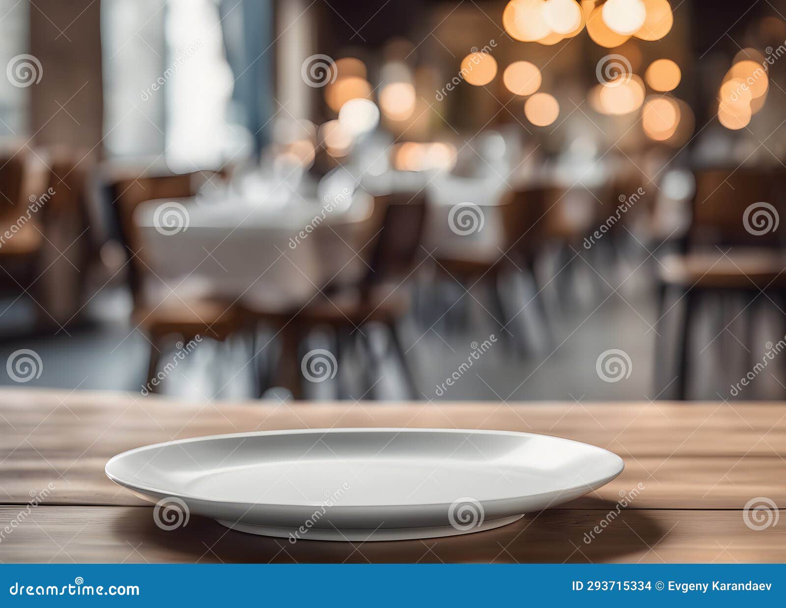 Empty Plate in Restaurant, Versatile Product Mockup Stock Illustration ...