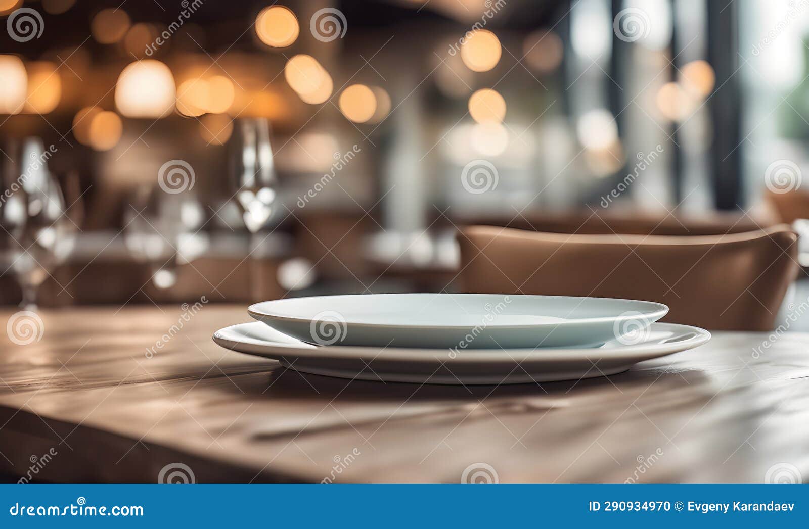 Empty Plate in Restaurant, Versatile Product Mockup Stock Illustration ...