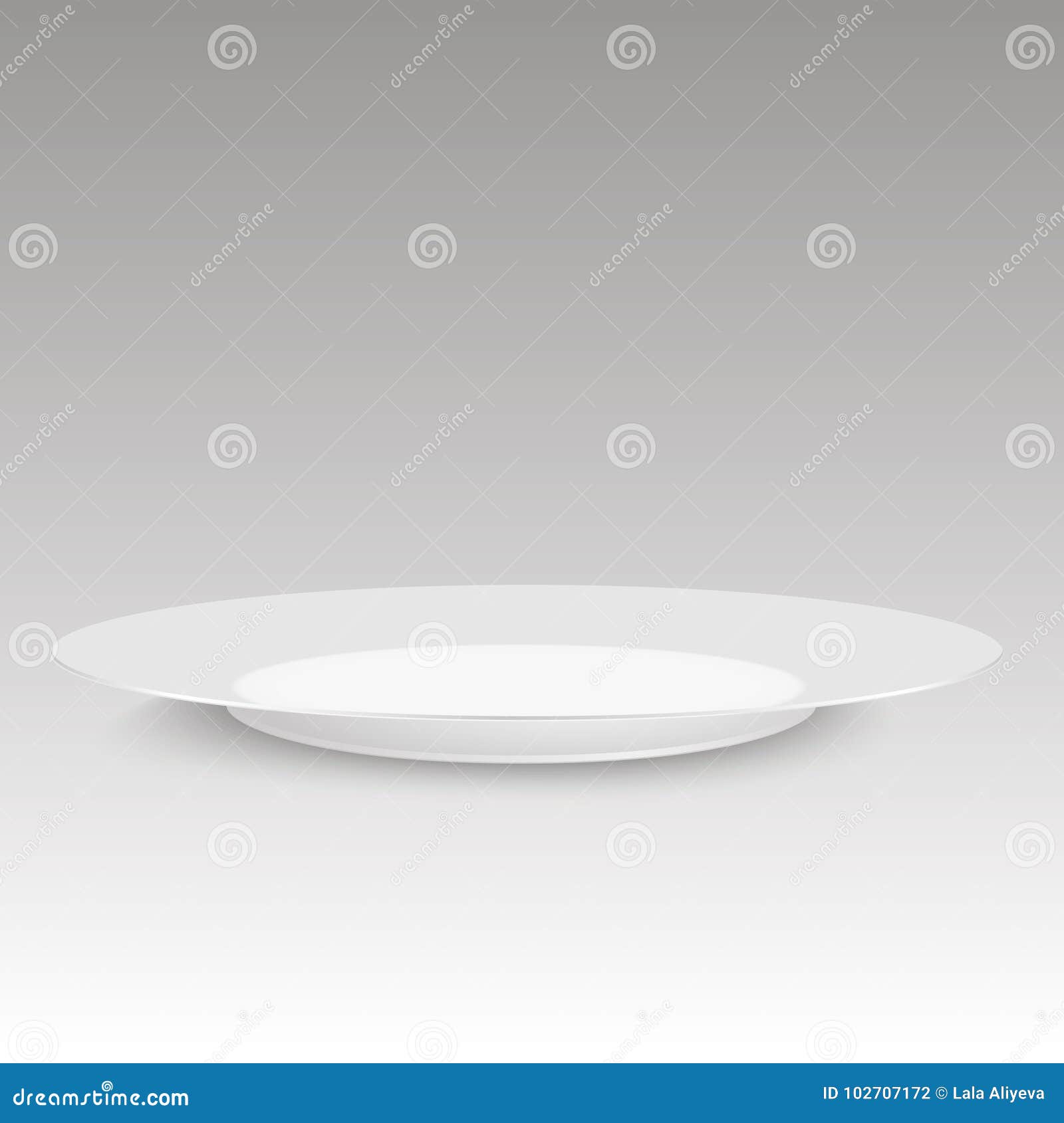 Empty Plate with Soft Shadow on White Background. Vector Illustration ...