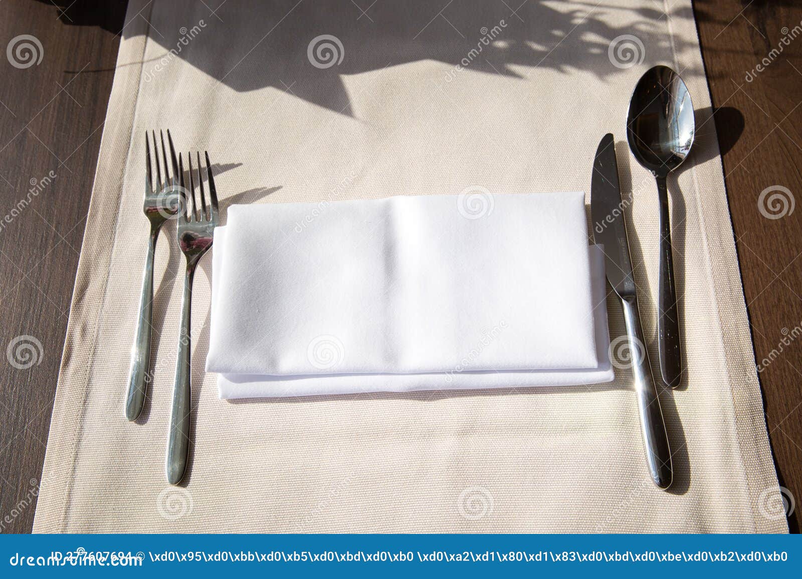 Empty Plate Spoon Fork and Knife on Table, the Location of a Fork ...