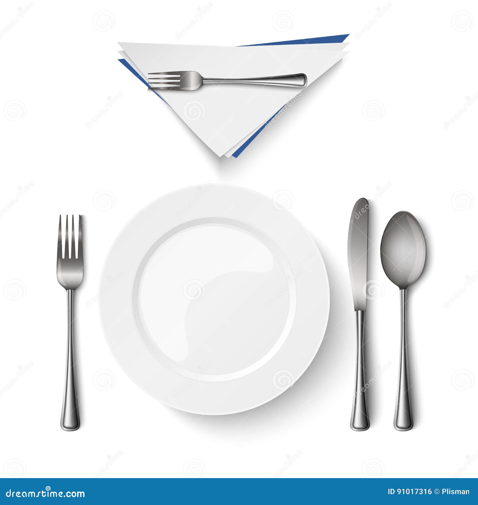Empty Plate with Spoon Knife and Fork Template Stock Vector ...