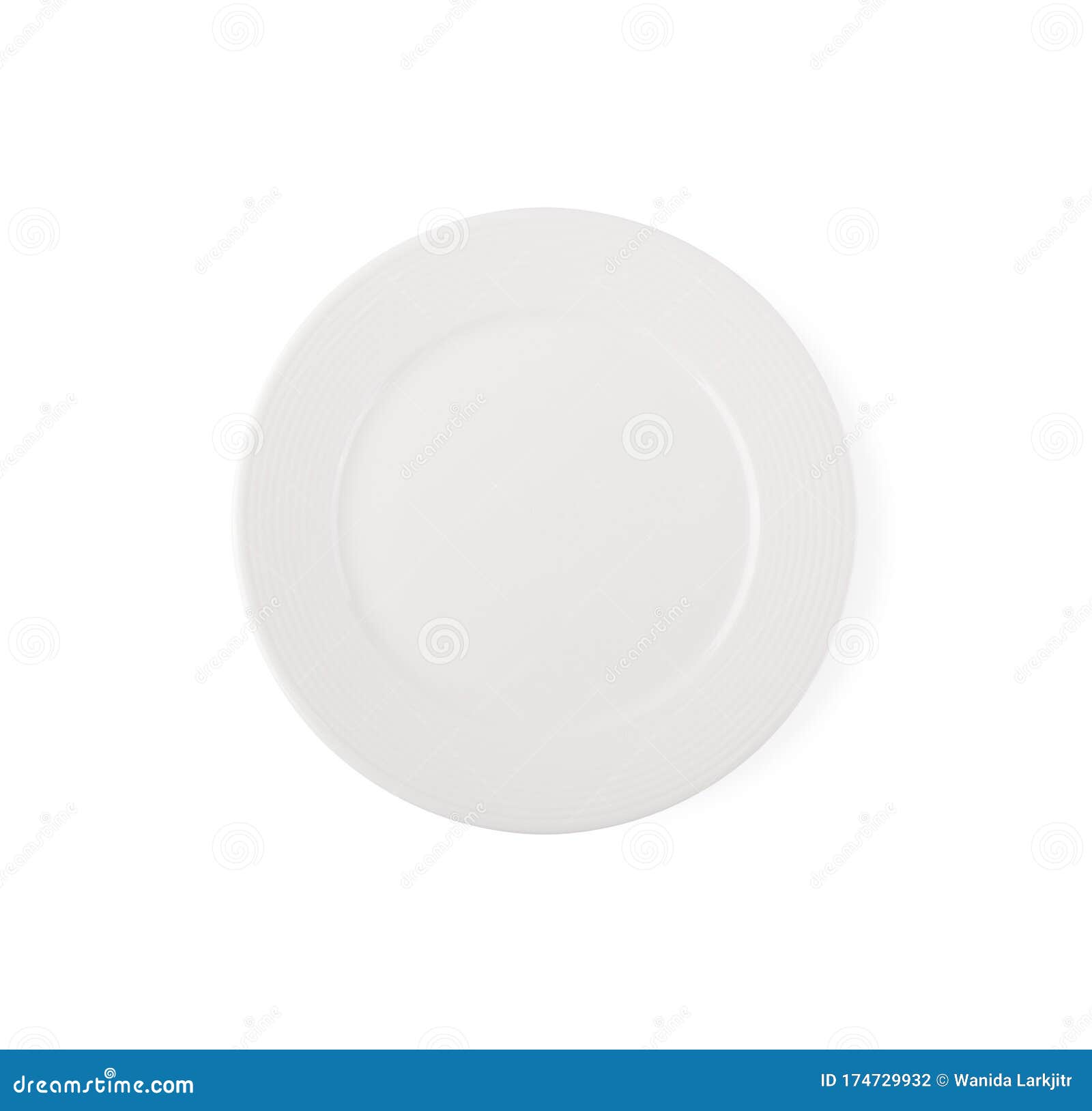 Empty Plate Top View on White Background Stock Photo - Image of ...