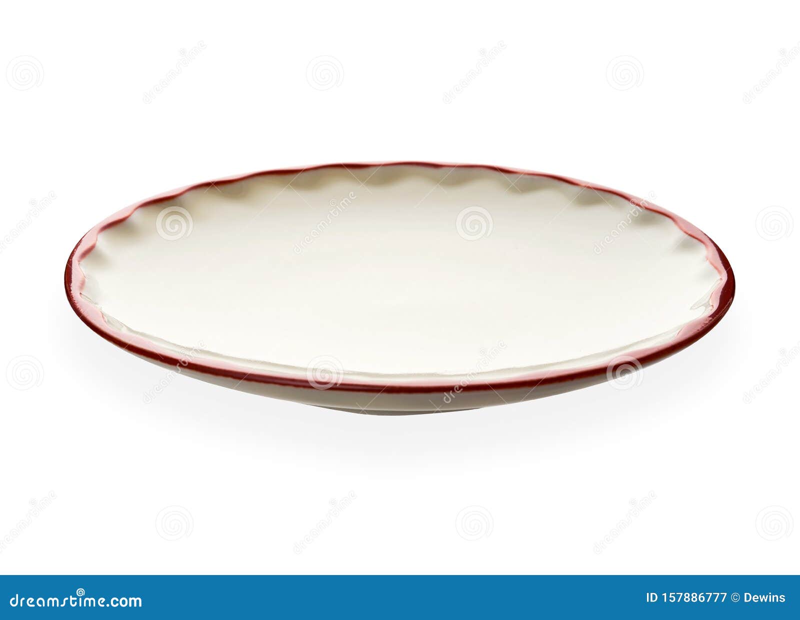 Empty Plate with Wavy Edge, Frilled Plate, Isolated on White Background ...