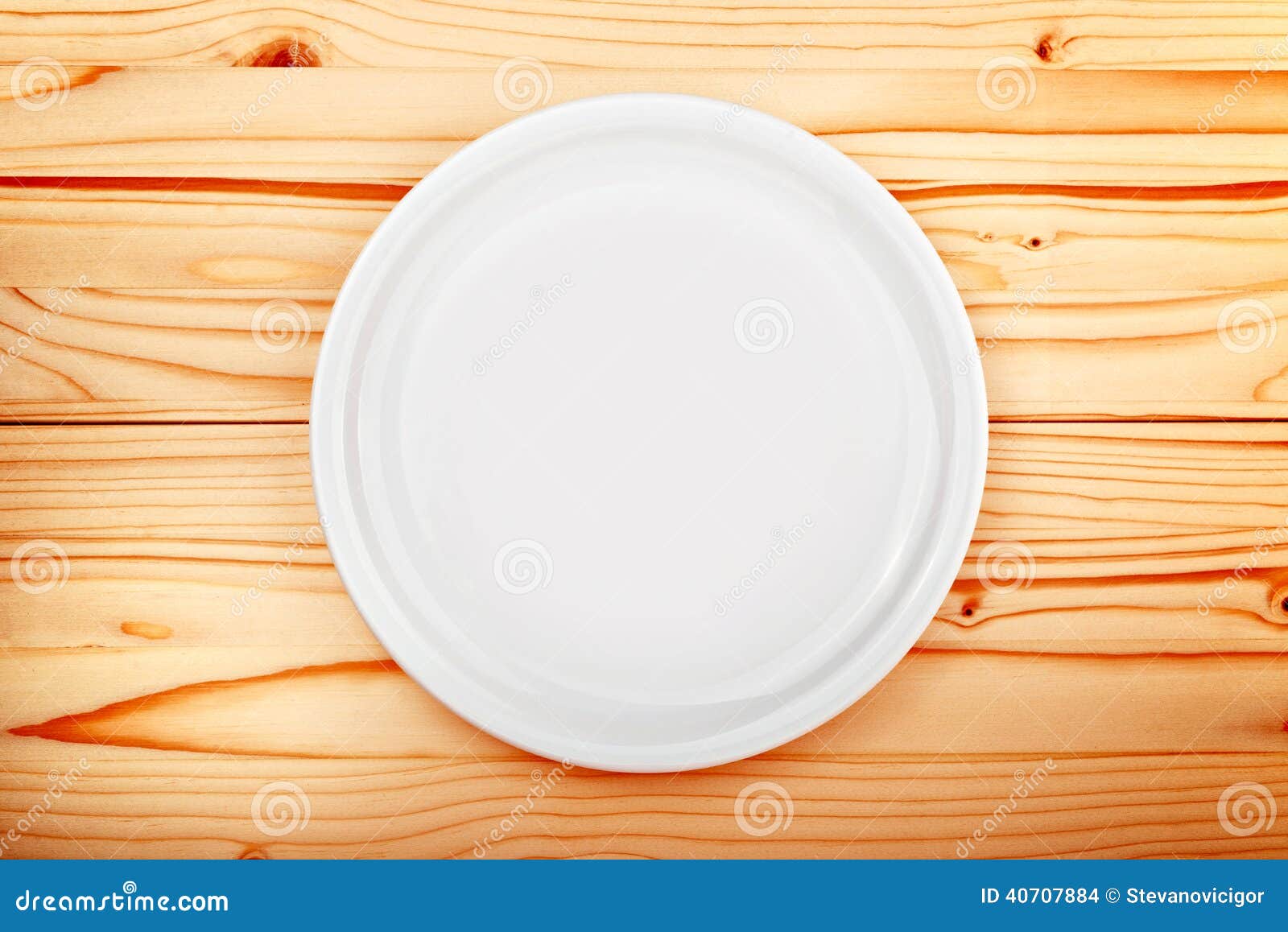 Empty Plate on Wooden Table Stock Photo - Image of meal, nutrition ...