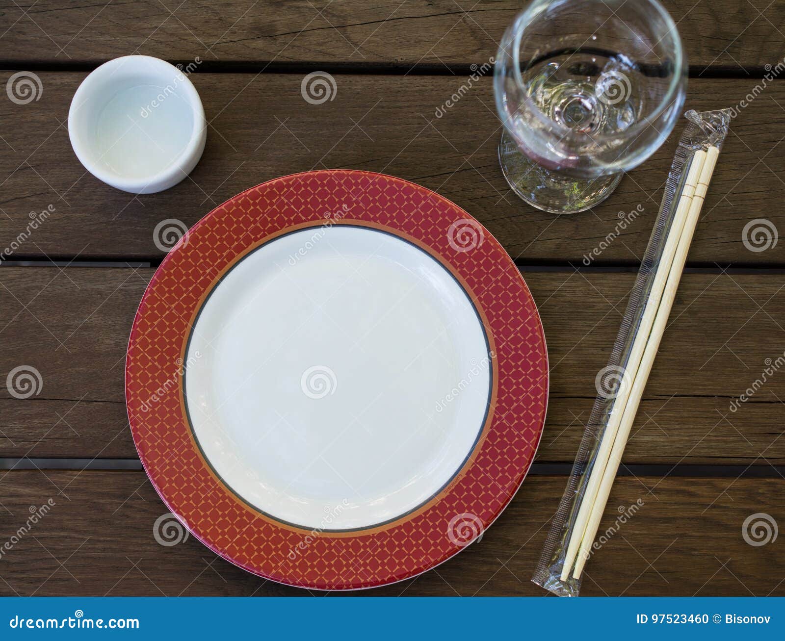 Empty Plate on a Wooden Table Stock Photo - Image of traditional, table ...