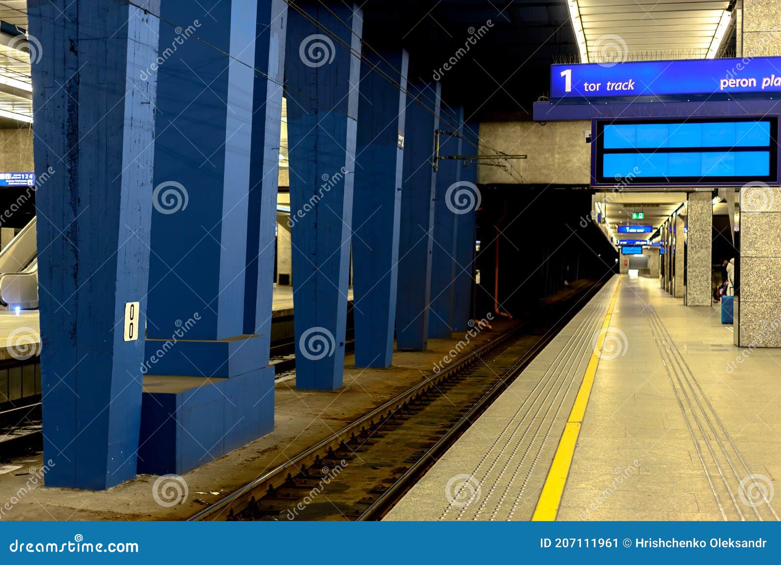 Empty Platform of the Railway Station Stock Image - Image of ...