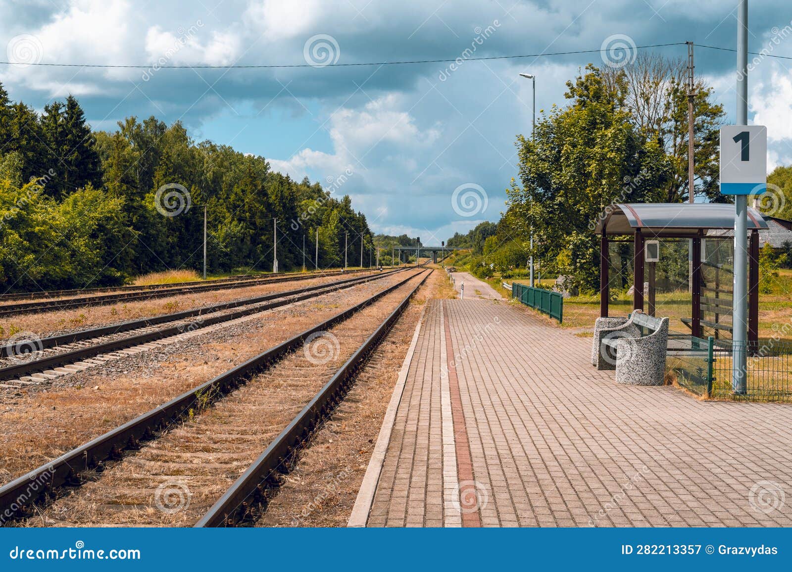 Empty Platform of a Train Station Stock Image - Image of change ...