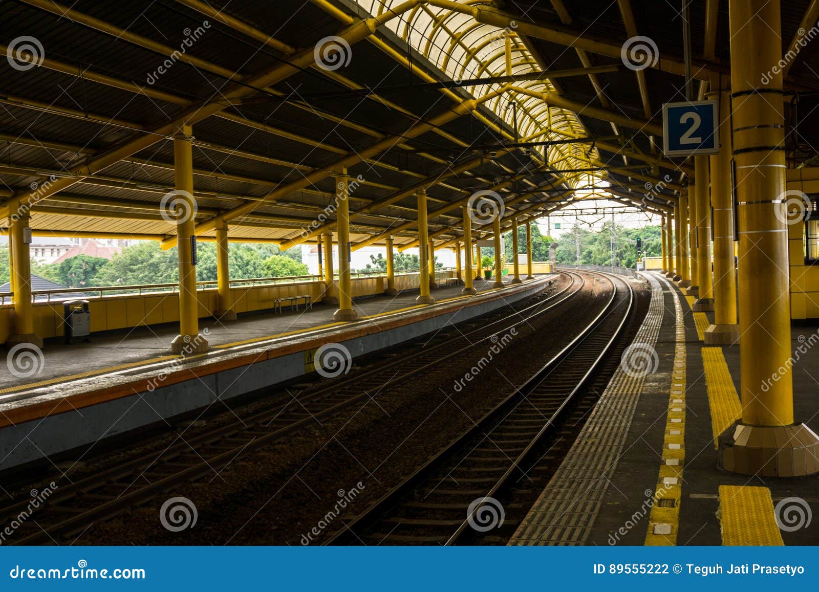 Empty Platforms in Train Station Photo Taken in Jakarta Indonesia Stock ...