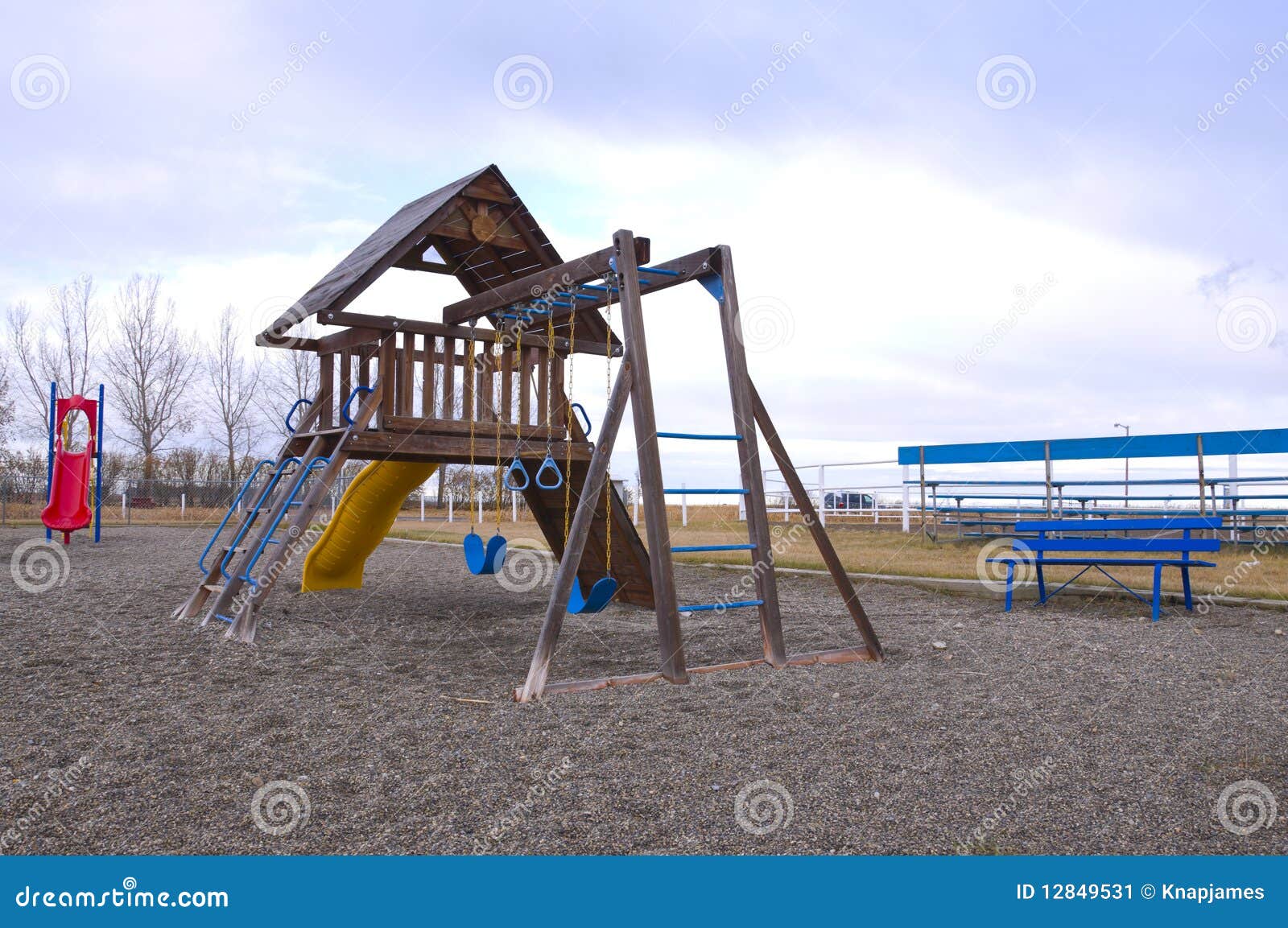 An Empty Playground with a Nice Blue Sky Stock Image - Image of color ...