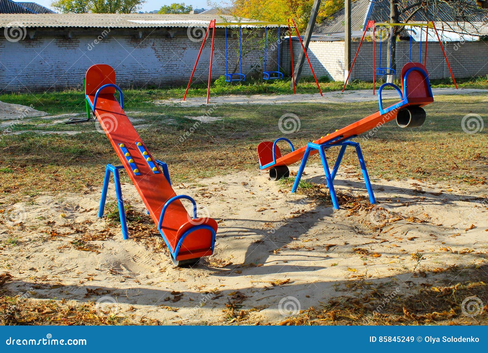 Empty playground in park stock image. Image of play, equipment - 85845249