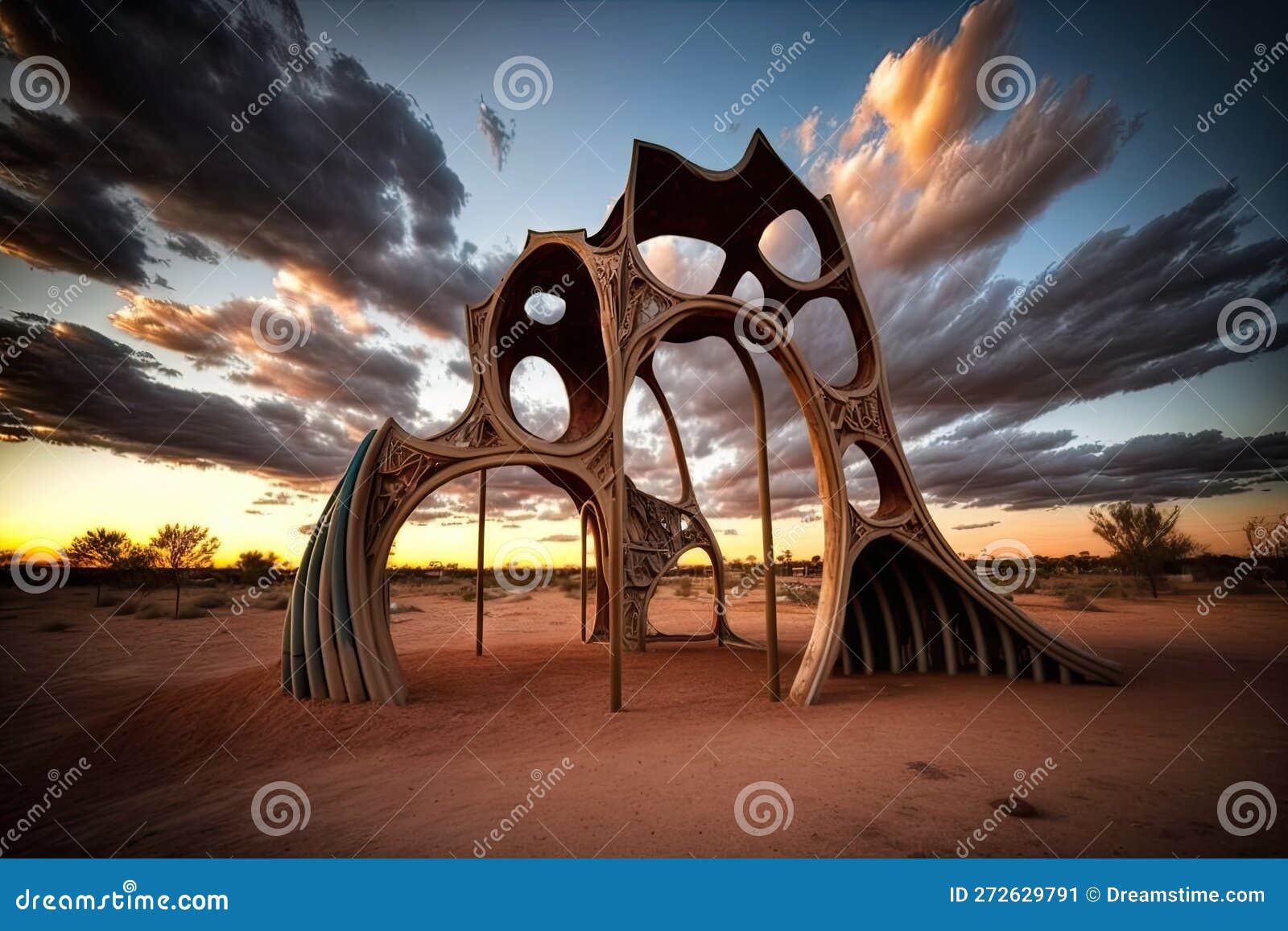 Empty Playground at Sunset, with the Sky and Clouds Providing a ...