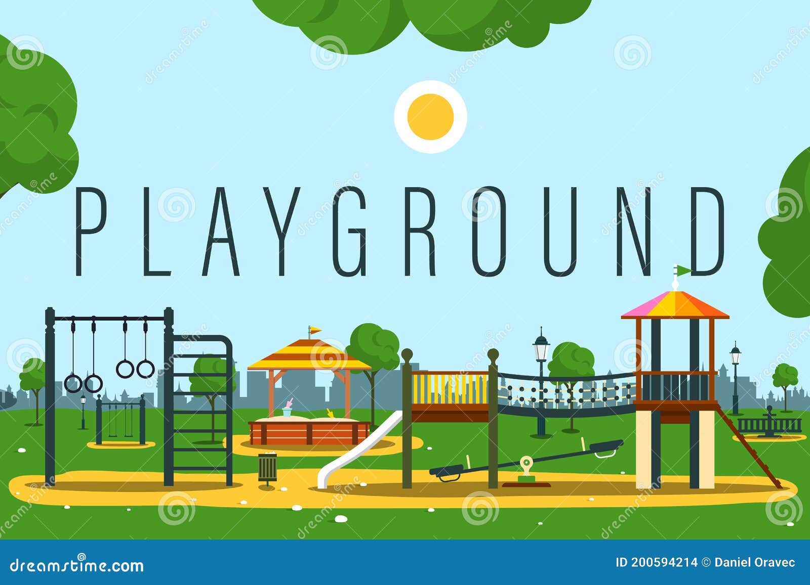 Empty Playground Vector Illustration Stock Vector - Illustration of ...