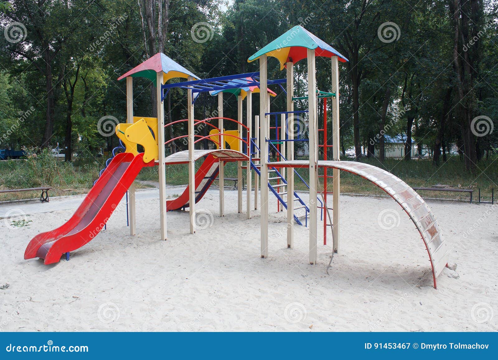Empty Playground in the Yard Stock Image - Image of city, celebration ...
