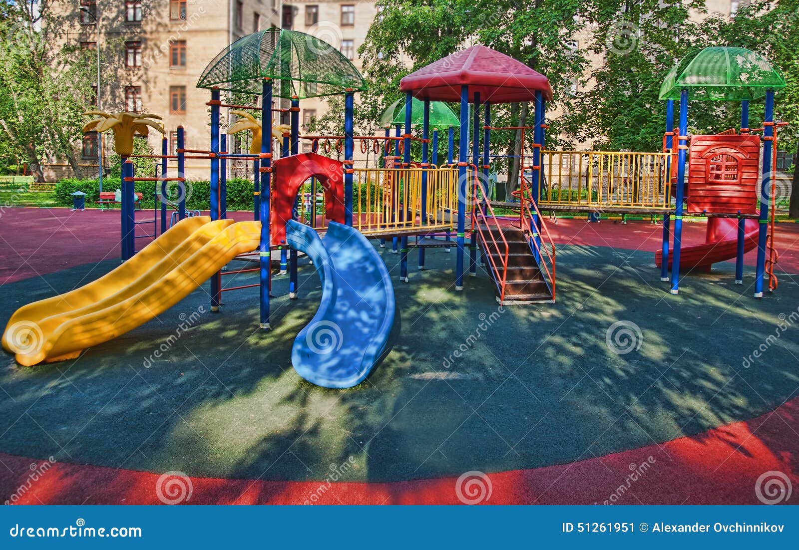 Empty Playground in the Yard Stock Image - Image of pools, center: 51261951