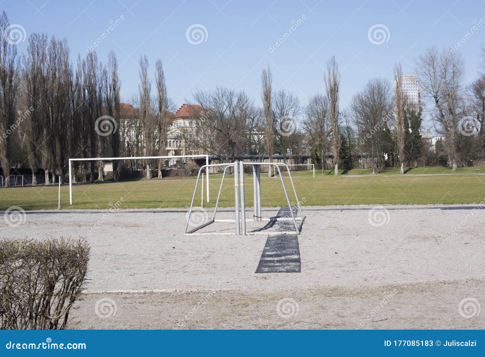Empty sports playing field stock image. Image of time - 177085183
