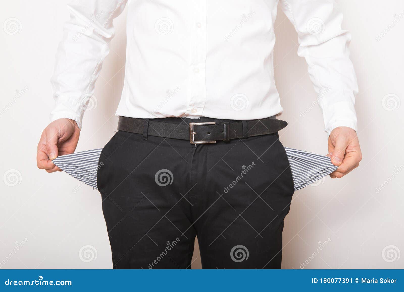 Empty Pocket in Hands of Man. Broke ,bankrupt Concept Stock Image ...