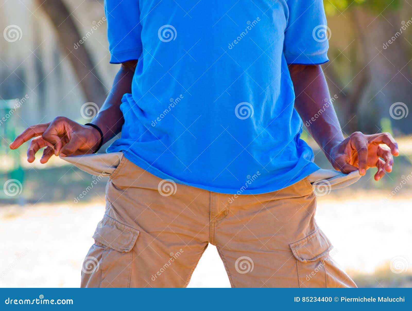Empty Pockets of a Black Boy Stock Photo - Image of bankrupt, poverty ...