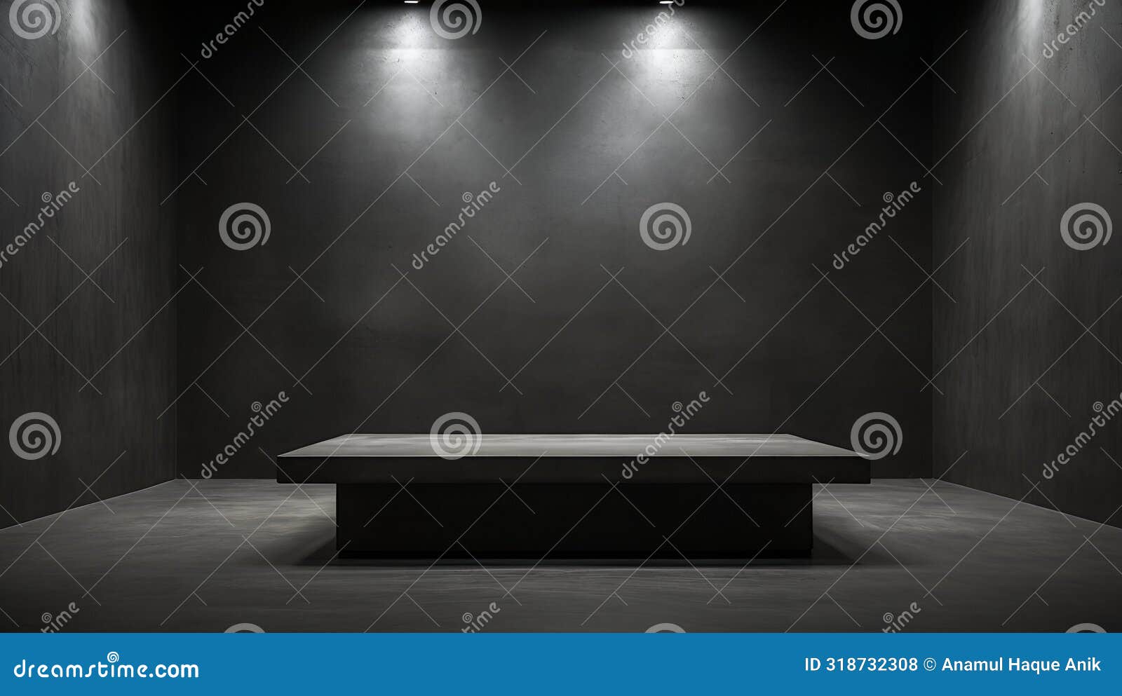 Empty Podium in Dark Room with Spotlight Stock Illustration ...