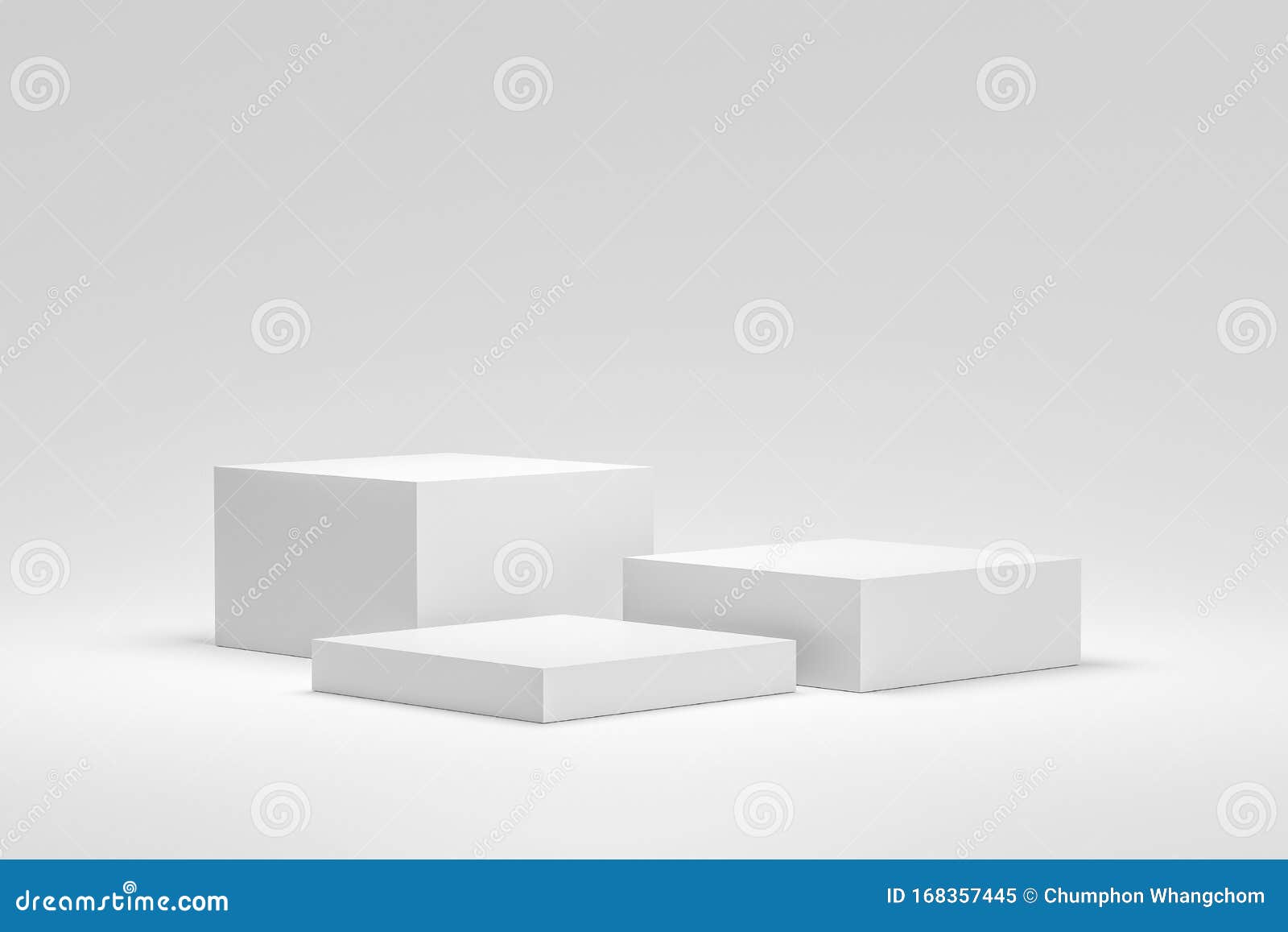 Empty Podium or Pedestal Display on White Background with Box Stand ...