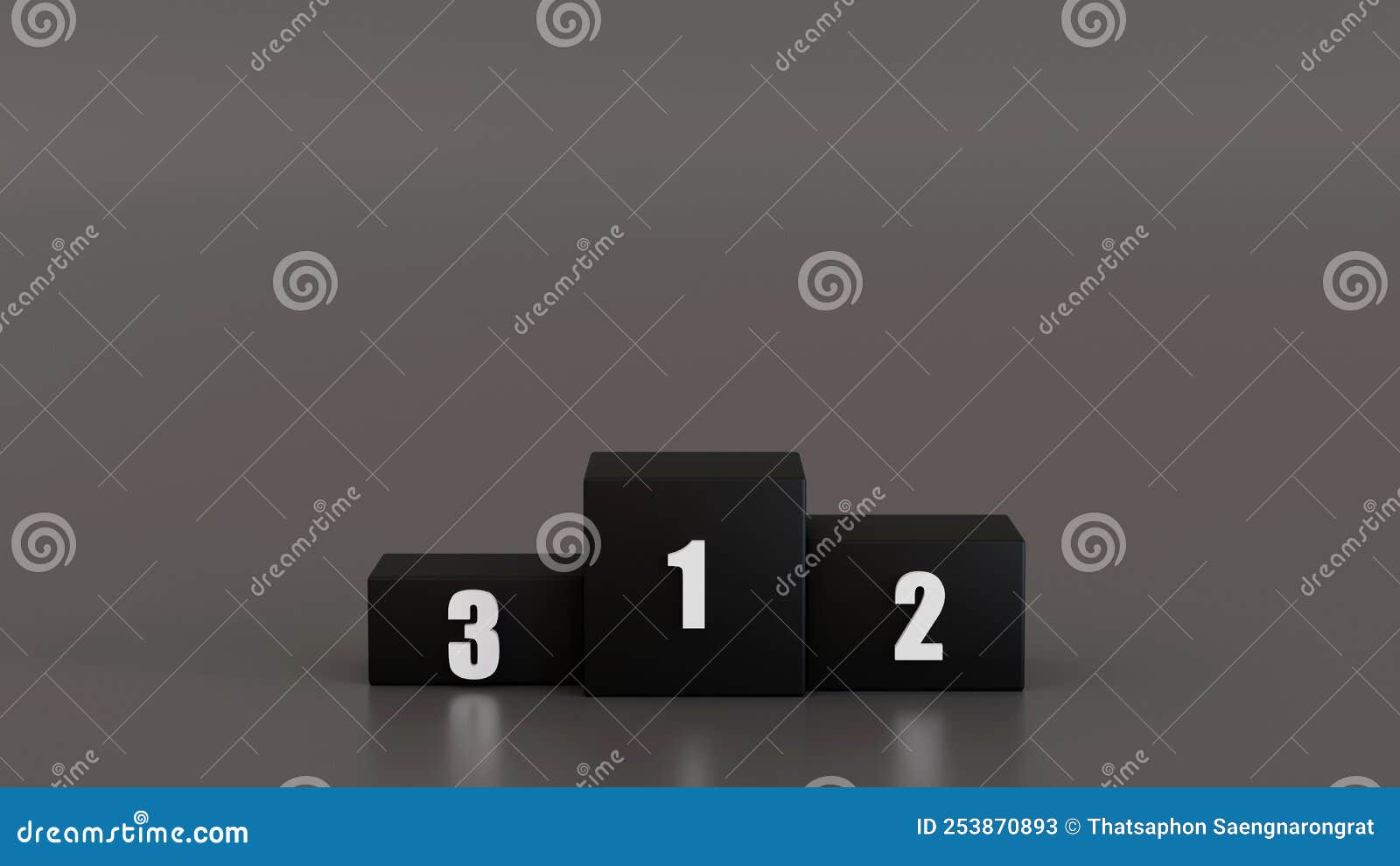 Empty 1, 2, 3 Podium, Stage for the First, Second and Third Place, 3D ...