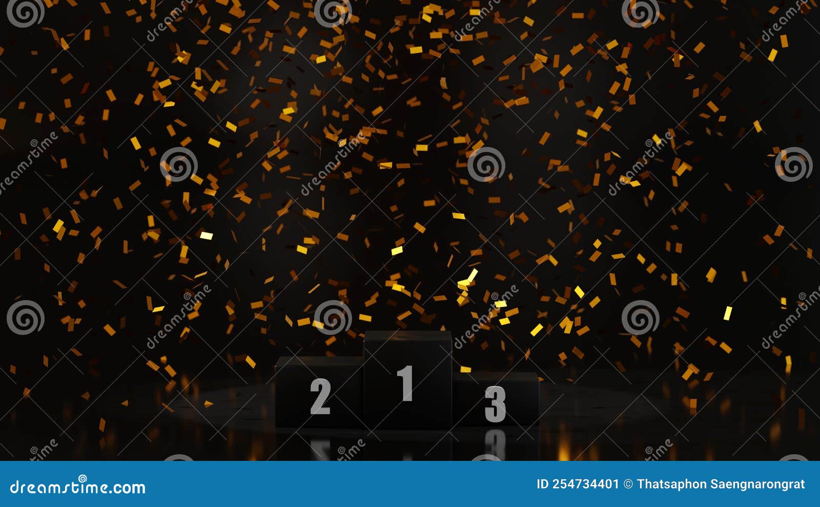 Empty 1, 2, 3 Podium, Stage for the First, Second and Third Place, 3D ...