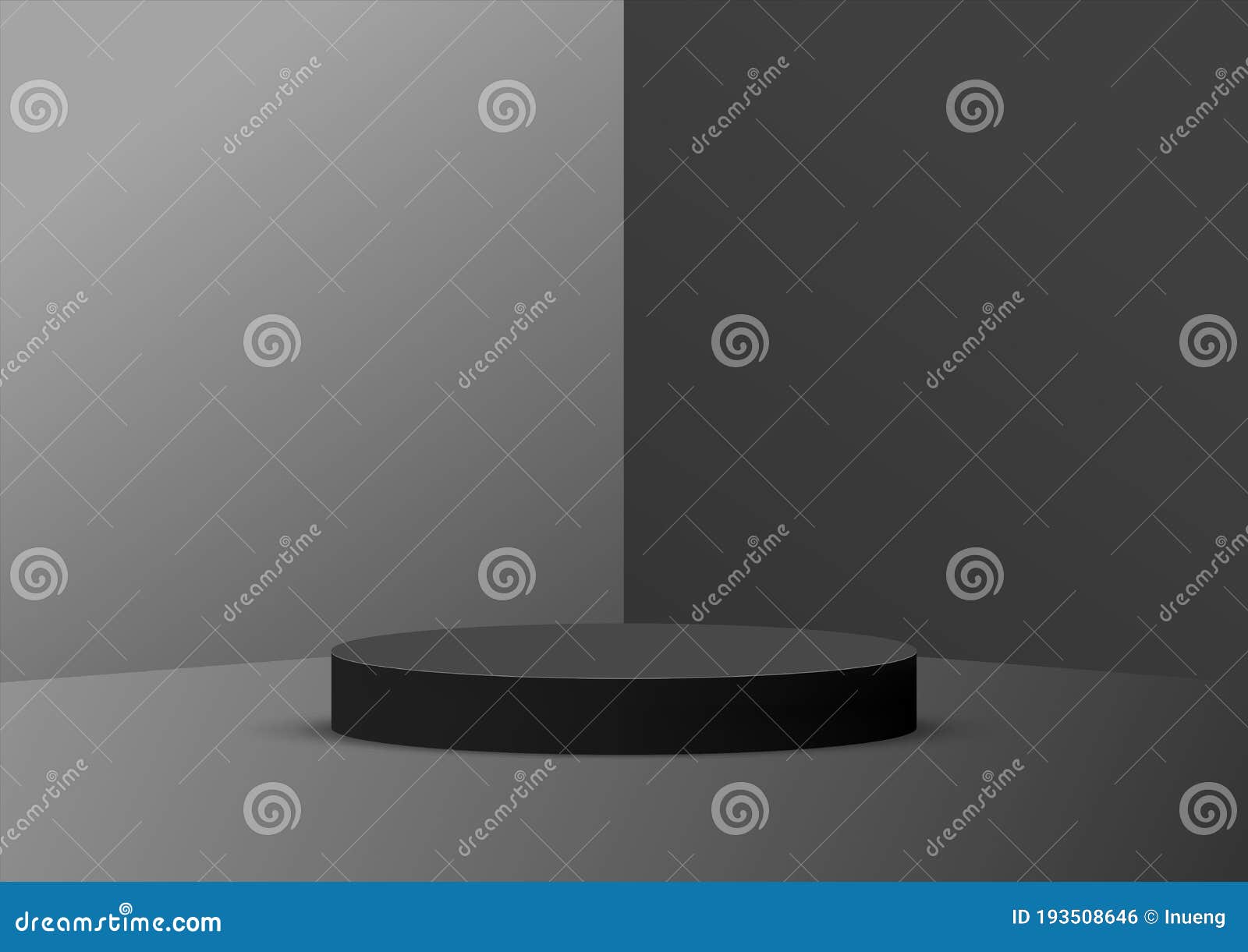Empty Podium Studio Black Background for Product Display with Copy ...