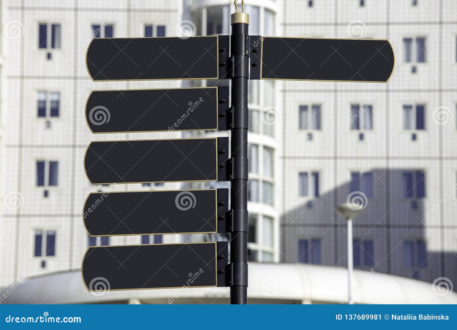 Empty Pointer Street House Window Dark Metal Sign Post White Stock ...