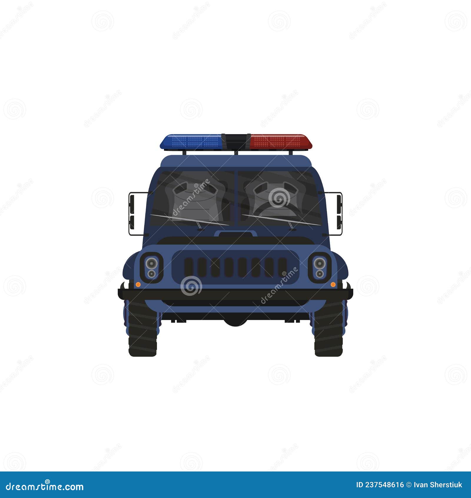 Empty Police Car Vector Illustration, High Performance Cop Auto Stock ...