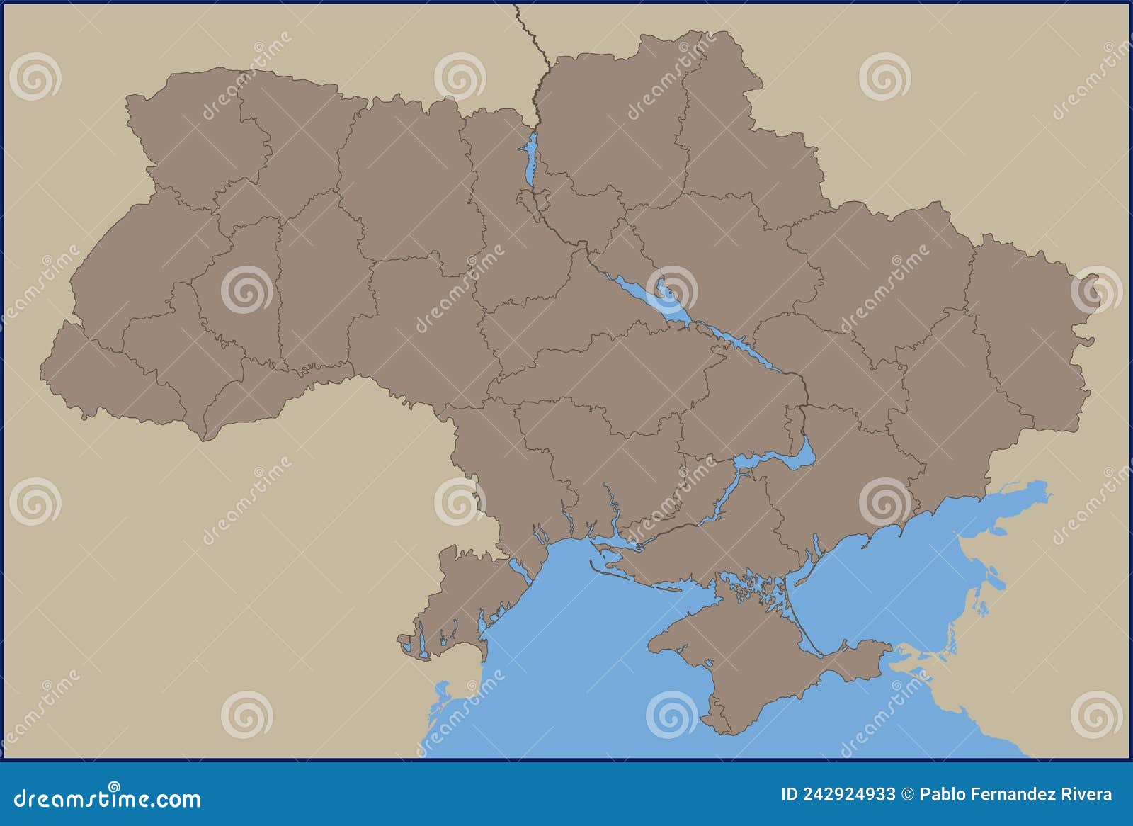 Empty Political Map of Ukraine Stock Vector - Illustration of crimea ...