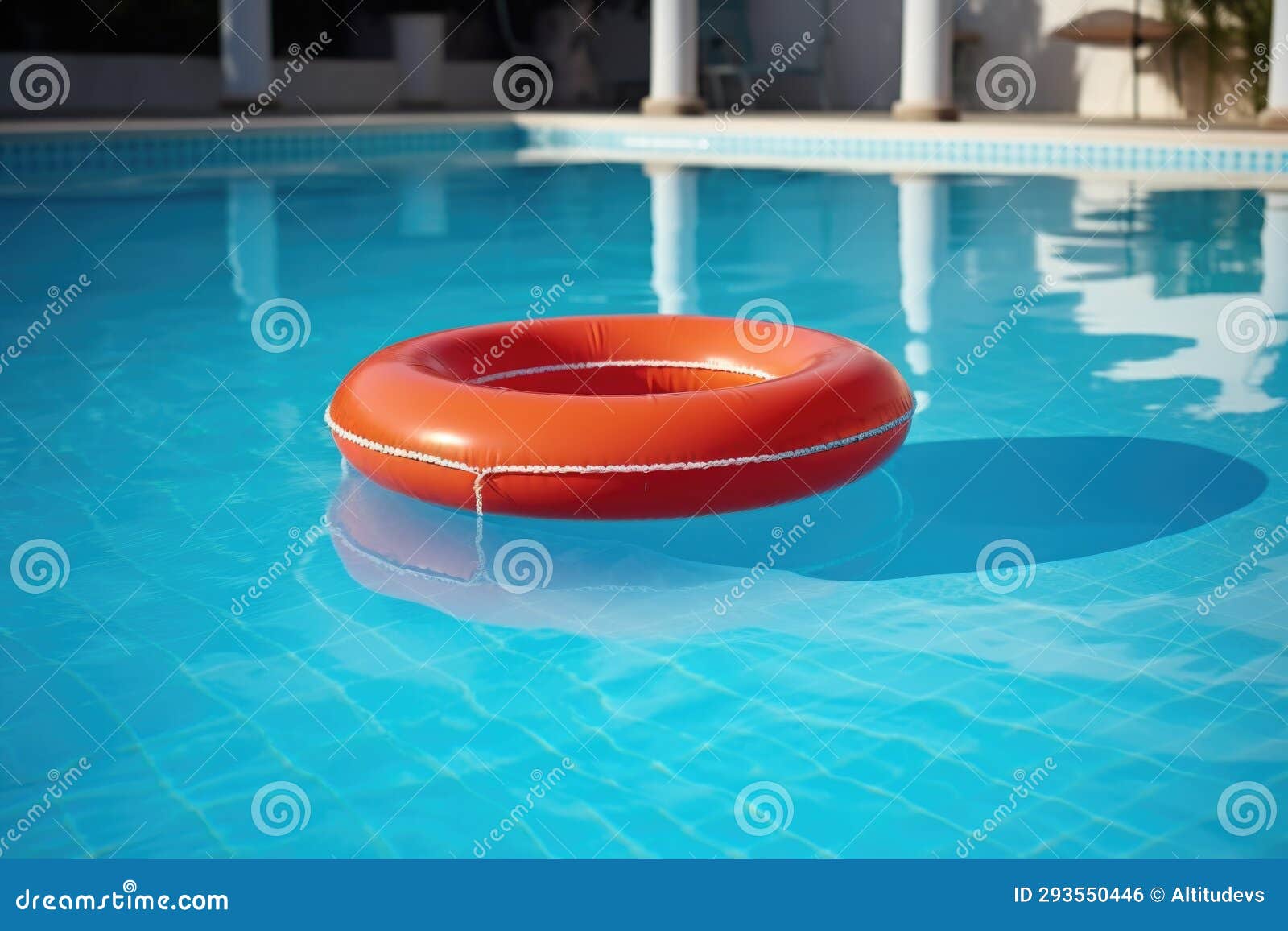 Empty Pool with Floating Rubber Ring Stock Illustration - Illustration ...