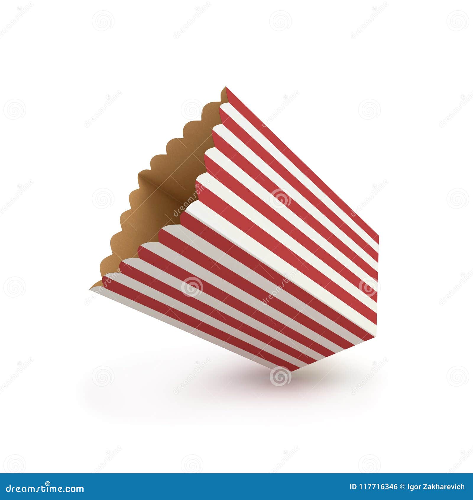 Empty popcorn box isolated stock illustration. Illustration of food ...