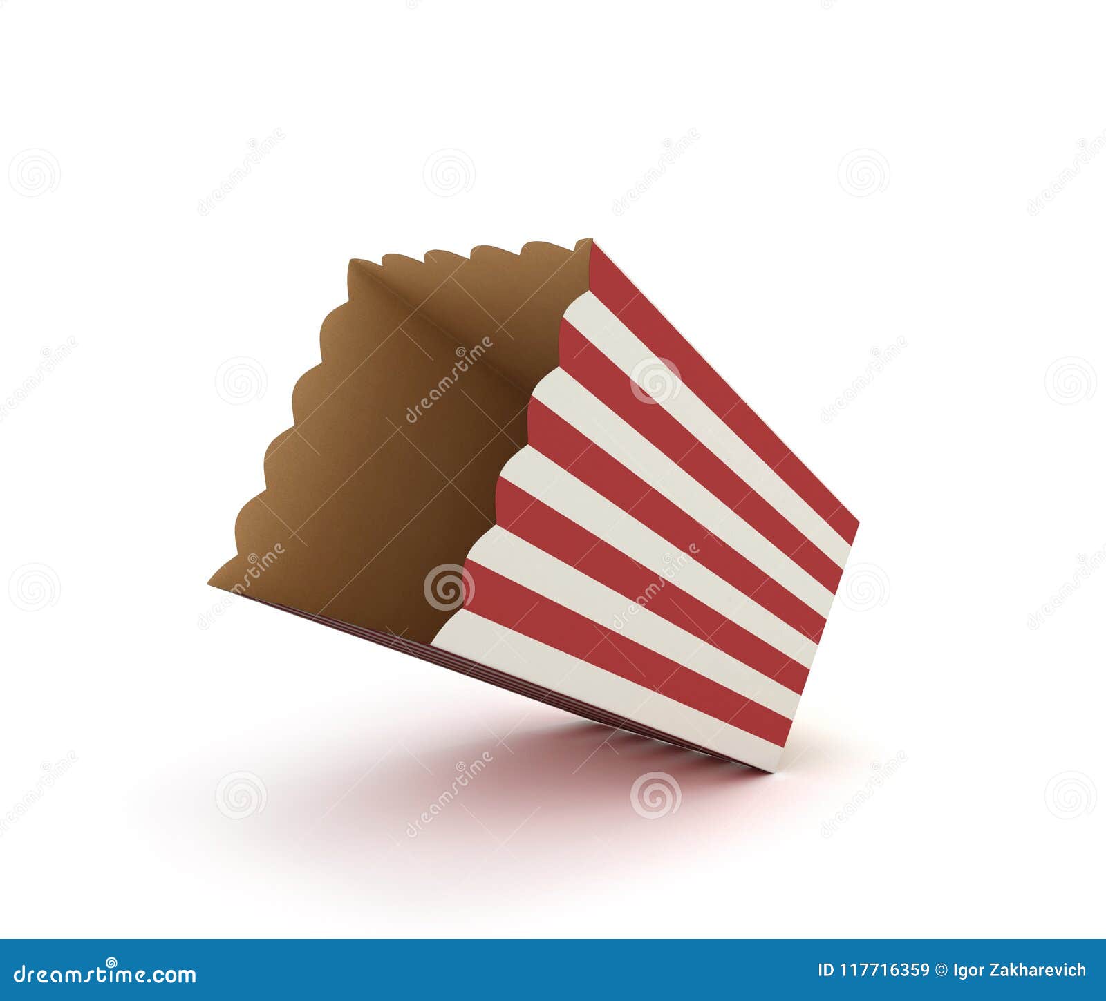 Empty popcorn box isolated stock illustration. Illustration of stripes ...
