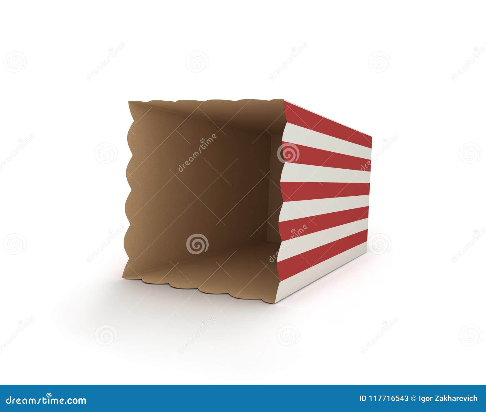 Empty popcorn box isolated stock illustration. Illustration of fast ...