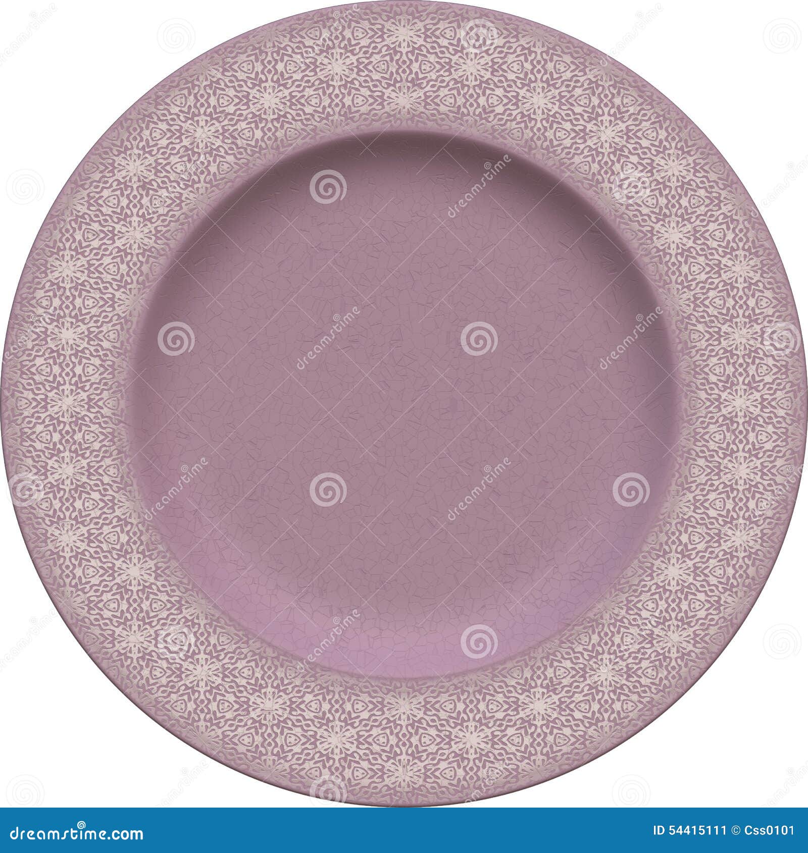 Empty Porcelain Clay Plate with Decorative Frame Stock Illustration ...
