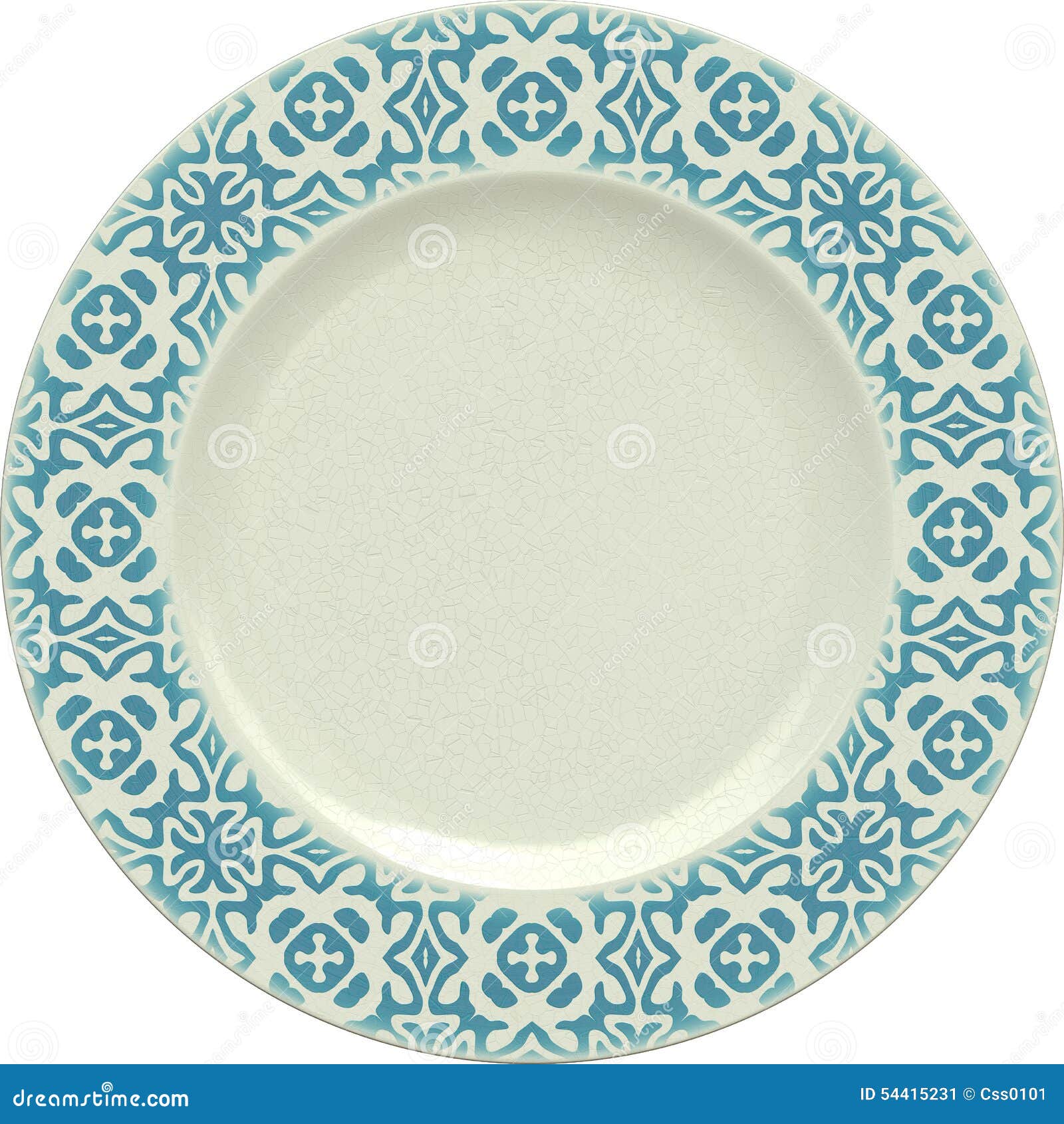 Empty Porcelain Clay Plate with Decorative Frame Stock Illustration ...