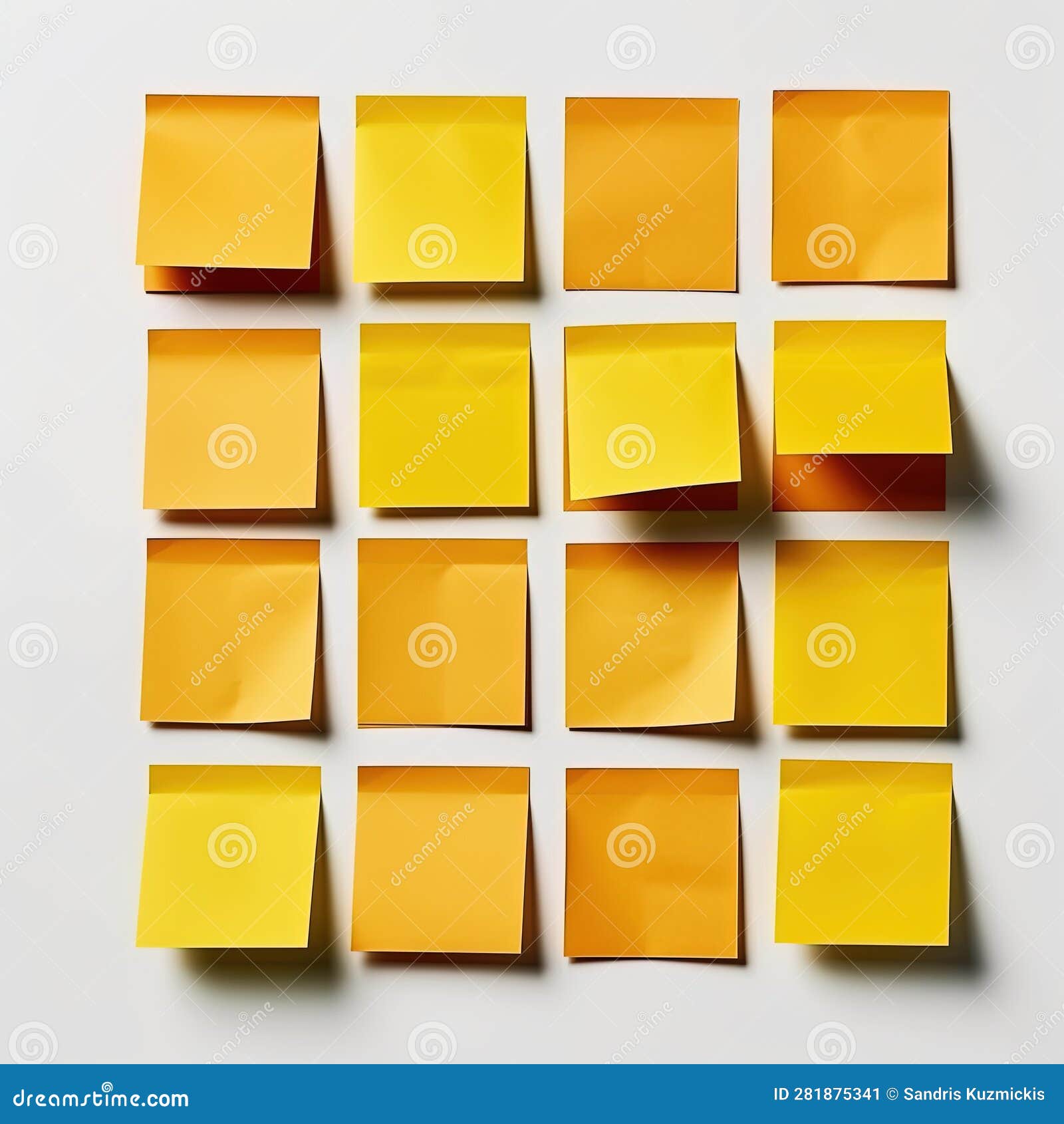 Empty Post-its on a White Background. Generative AI Stock Illustration ...