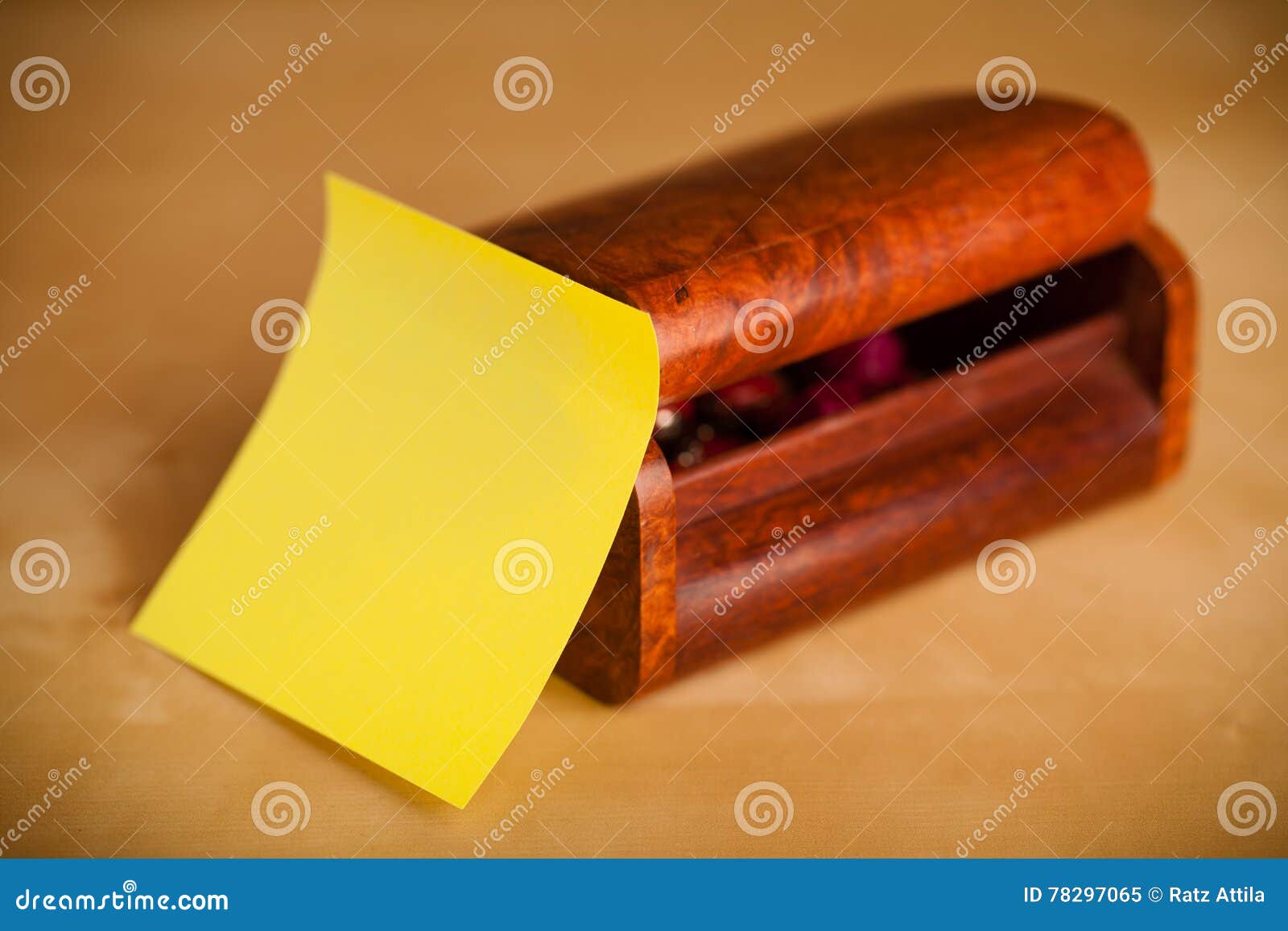 Empty Post-it Note Sticked on Jewelry Box Stock Image - Image of jewels ...