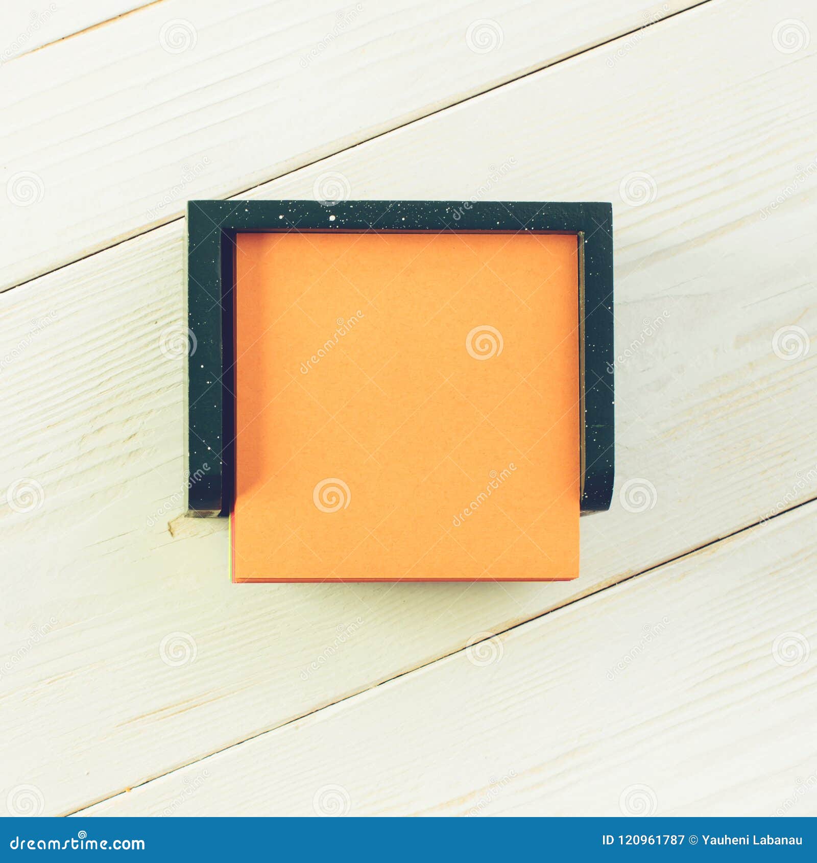 Empty Post Note Sticker, Frame for Your Text, Light Wooden Background ...